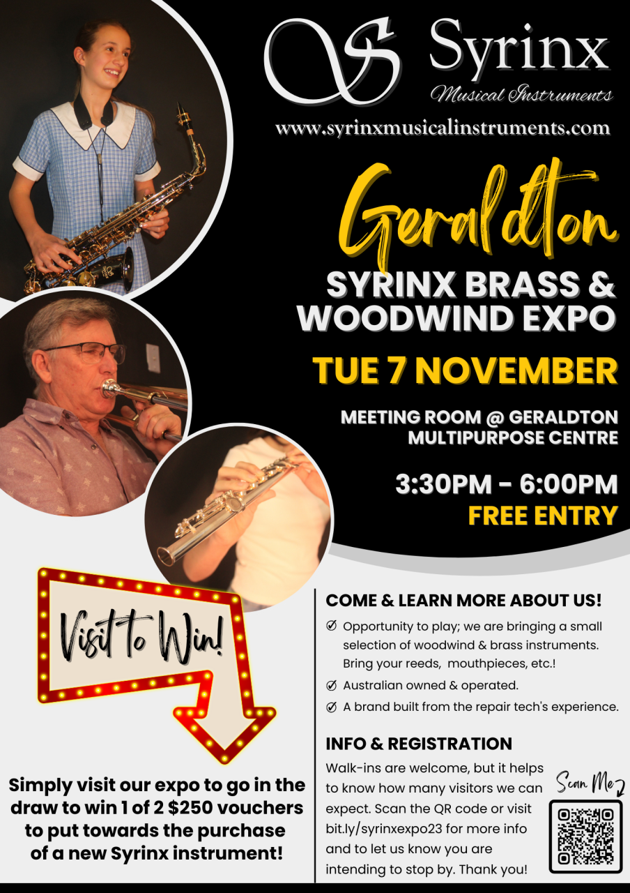 Syrinx Brass & Woodwind Expo » Visit Geraldton
