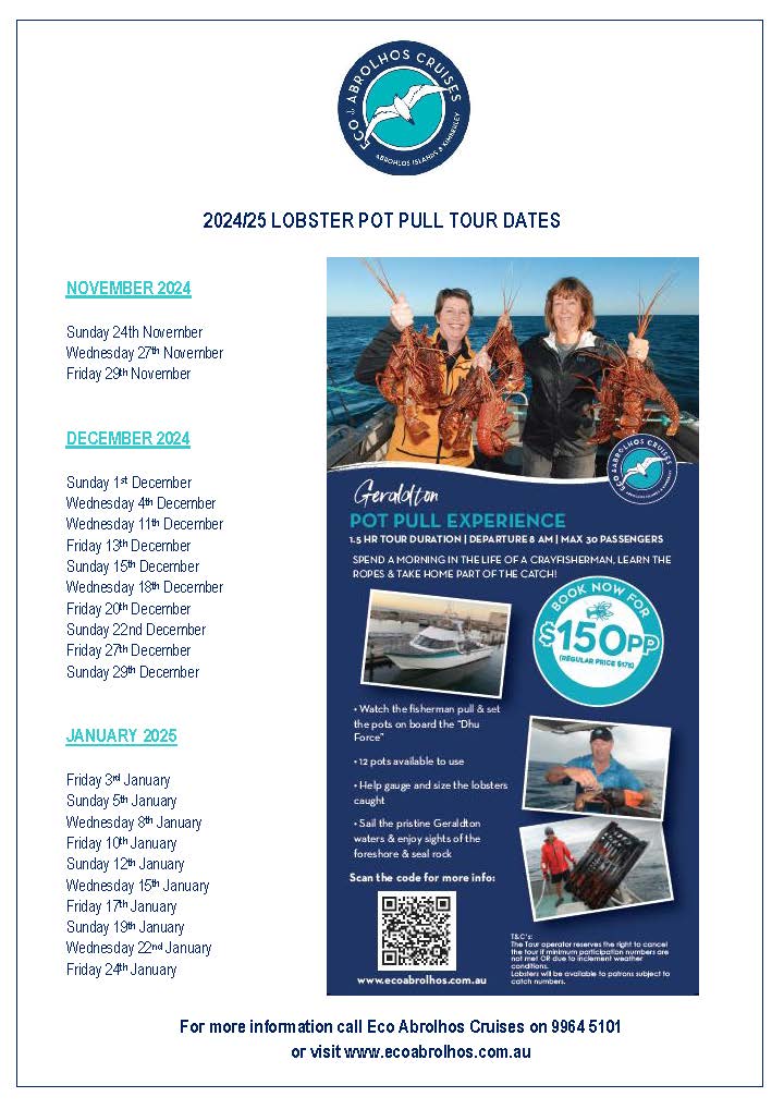 2024/25 LOBSTER POT PULL TOUR » Visit Geraldton
